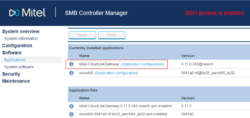 Configurer MiVO400 sur une plateforme SMBC